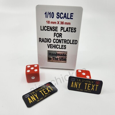 RC, LICENSE PLATE SET, CUSTOM TEXT, Radio control vehicle, 1/10 scale ...