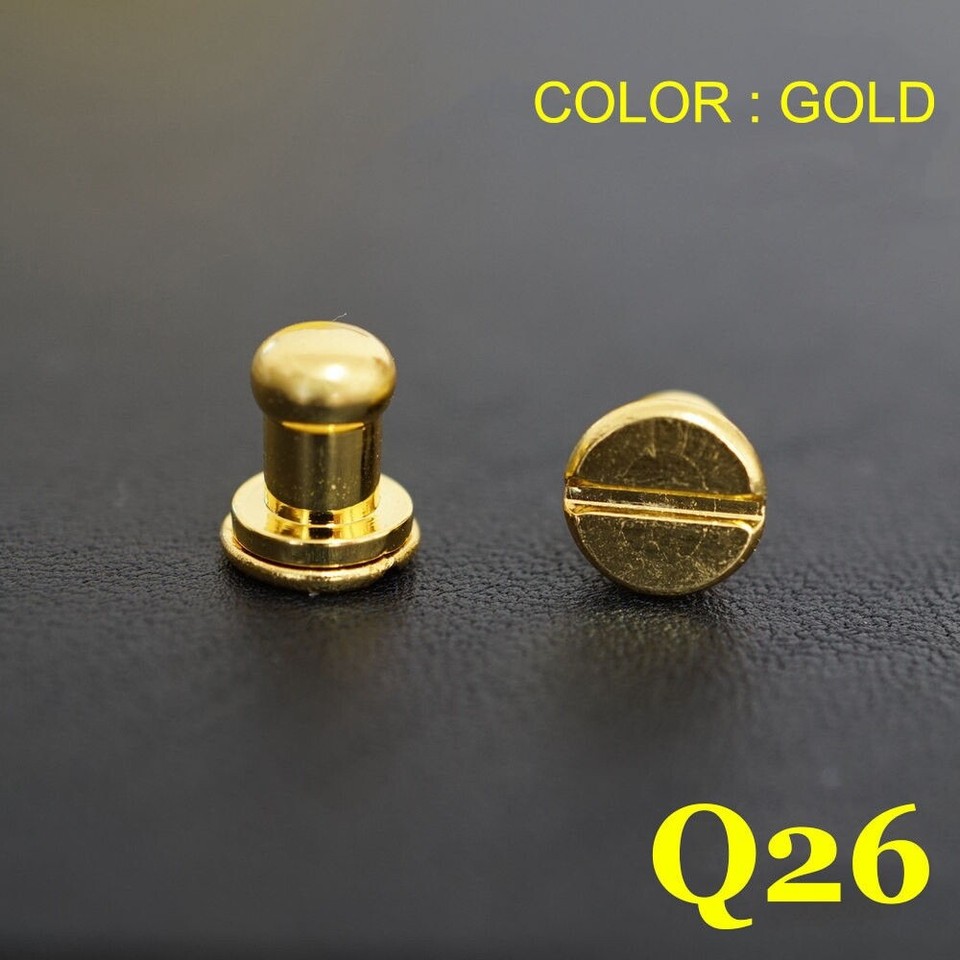 10pcs 5mm Stud Screw Round Head Solid Brass Nail Rivet Button ...
