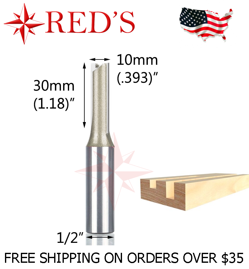 Tideway Carbide PRO LC01021030G 10mm X 30mm straight 1/2" shank router ...