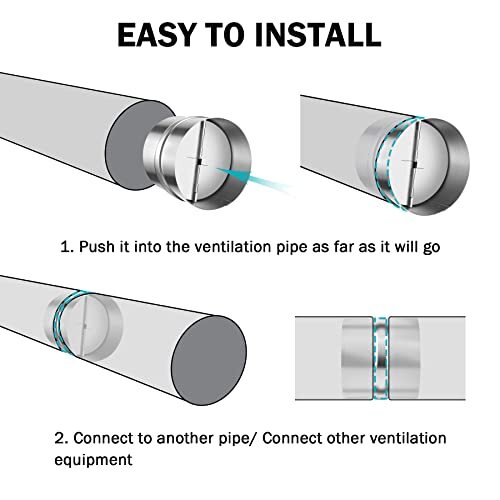 4 Inch Backdraft Damper Back Draft Vent Duct Shutter Blocker Backflow ...