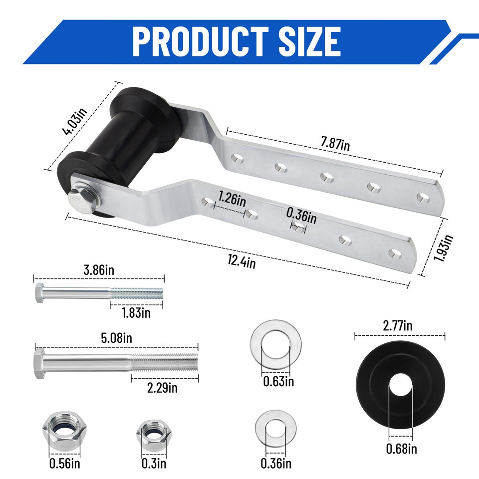 4" Adjustable Keel Roller Bracket Assembly Kit for 2" Wide Trailer Boat ...