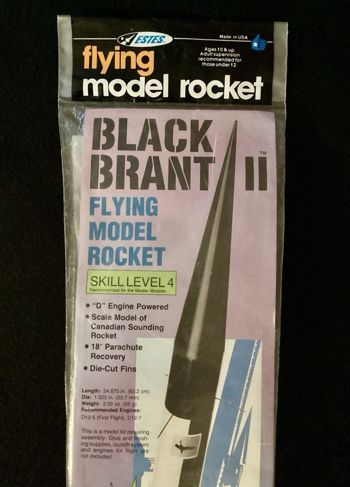 Vintage Estes Black Brant II #1958 Flying Model Rocket!! Scale Model ...