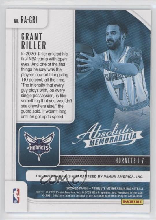2020-21 Panini Absolute Memorabilia Rookie Level 1 Grant Riller #RA-GRI ...