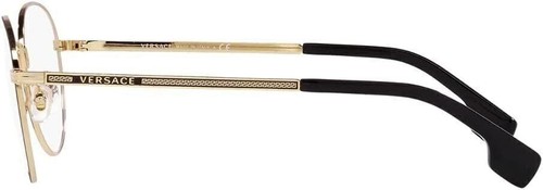 Versace VE 1279 1436 Gold/Matte Black Metal Round Eyeglasses 53mm | eBay