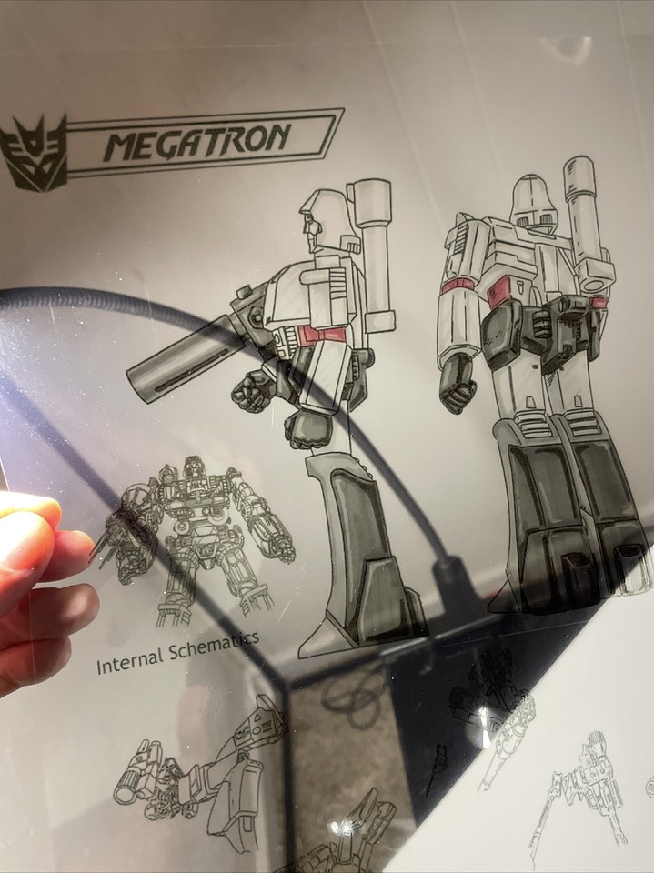 TRANSFORMERS animation Cel Print Publicity Concept Art Cartoon MEGATRON ...