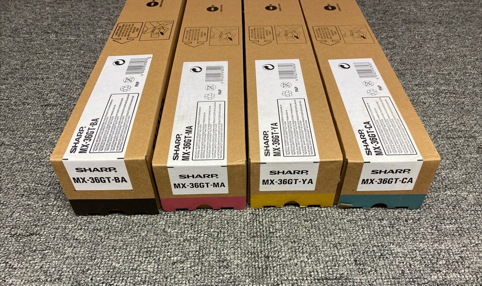 Sharp MX-36 Toner Cartridge Set CMYK Genuine For MX 2610 2640 3110 3610 ...