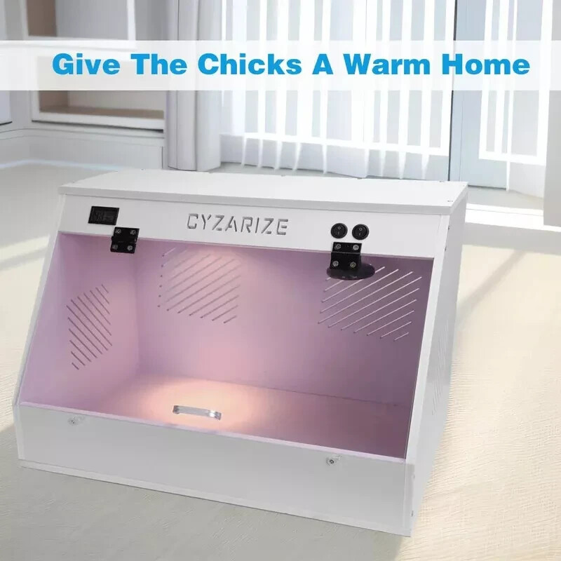Chicken Brooder Box Chick Brooding Box with Heat Lamp (Holds 12-18 ...