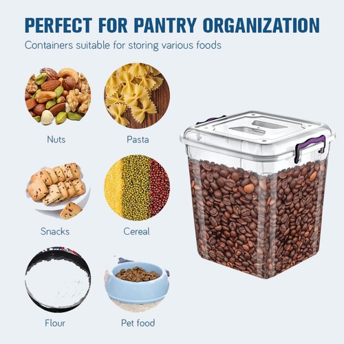 20L Pantry Storage Box Containers Lid Kitchen Food Flour Storage Tub ...