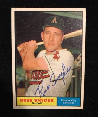 RUSS SNYDER 1961 TOPPS AUTOGRAPHED SIGNED AUTO BASEBALL CARD 143 ...