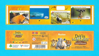 Défis Nature, Les Autocollants AUCHAN Pochette Stickers N° 14, 38, 62 ...