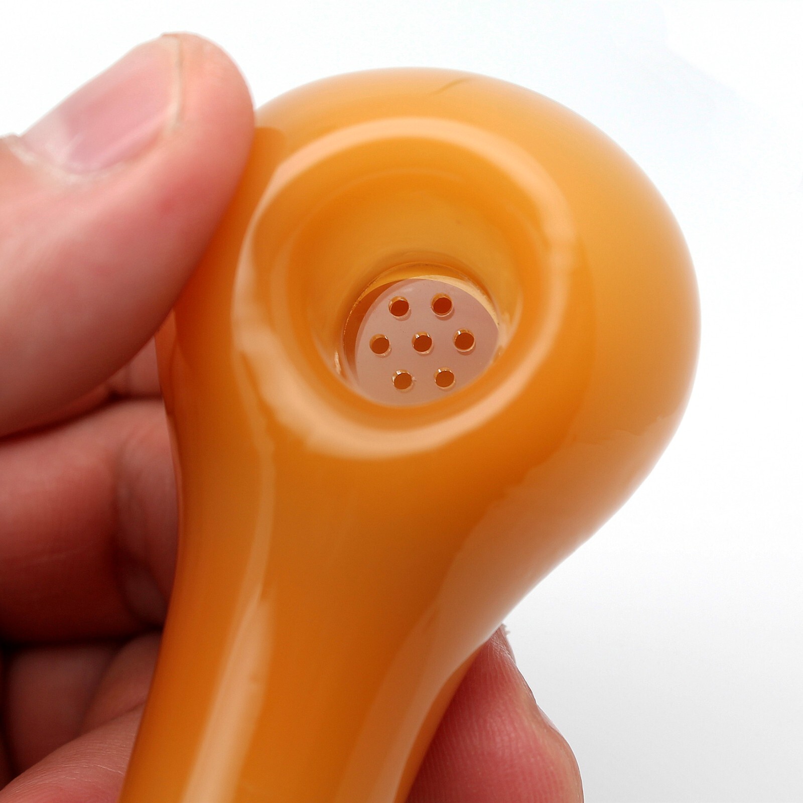 4.2" Punched Glass Smoke Bowl Amber Jade Smoking Pipes Bowls Handmade ...