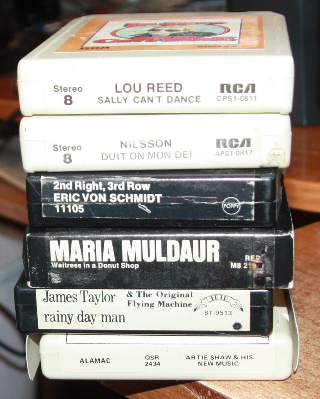 Lot of 6 8-Track Tapes maria muldaur nilsson eric von schmidt artie ...