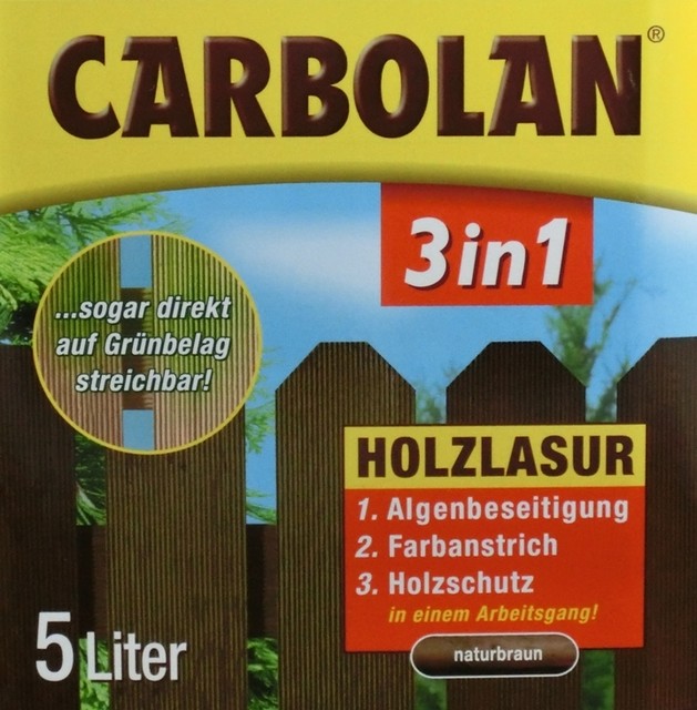 CARBOLAN 3in1 Algenfreie Holzlasur - Naturbraun, 5L online kaufen | eBay