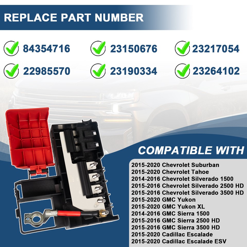 Battery Distribution Engine Compartment Fuse Block Compatible with GM ...