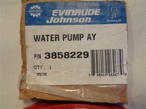 EVINRUDE JOHNSON 3858229 WATER PUMP ASSEMBLY RED MARINE BOAT | eBay