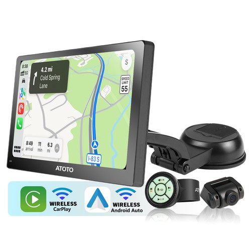 ATOTO P8 7" Portable Car Radio GPS Navigator with Front Dash Cam ...