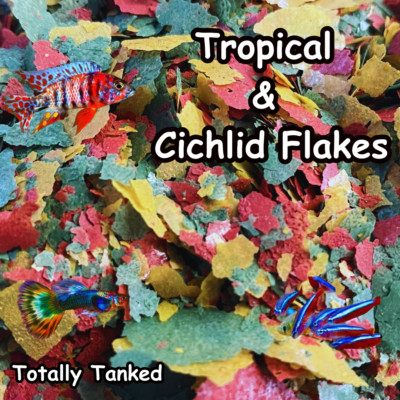 TANKED Thin Small Tropical & Cichlid Flakes Tank Fish Food Bulk 1KG ...