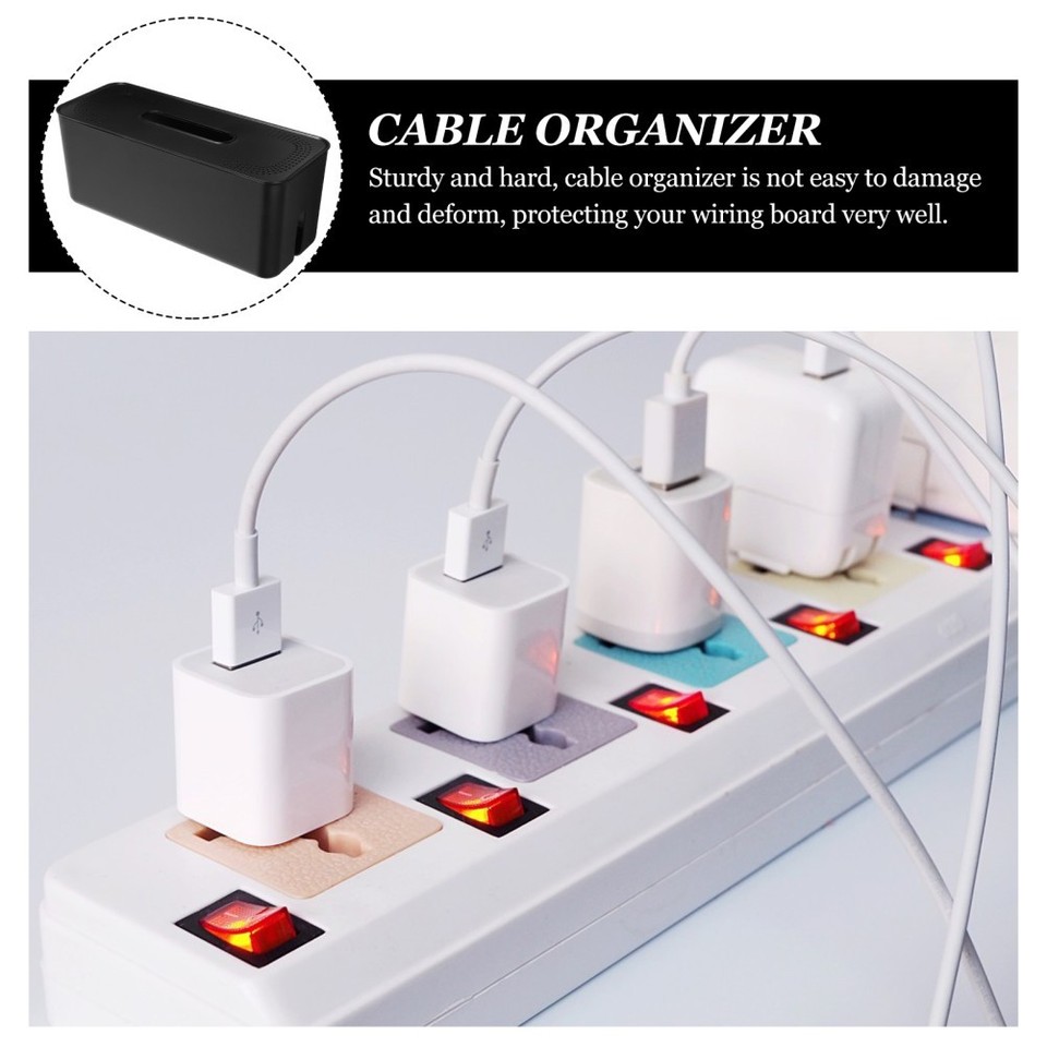 Cord Management Box Plug Socket Storage Wall Mount Cable Organizer ...