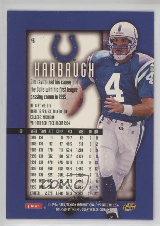 1996 Fleer Ultra Sensations Marble Gold Jim Harbaugh #46 | eBay