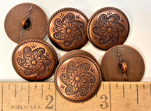 buttons copper tone metal shank 7/8"- 23mm 5pcs | eBay