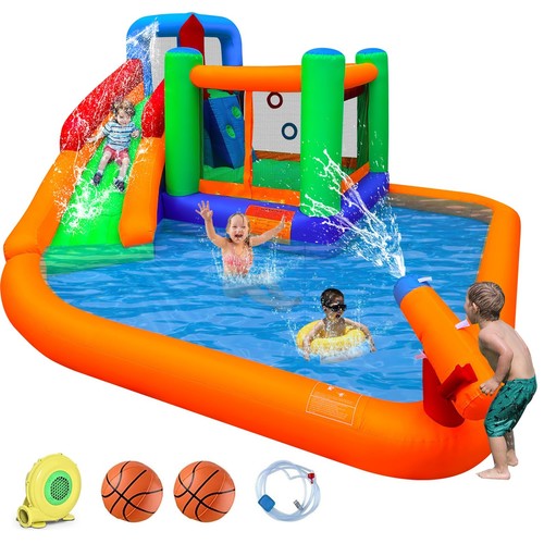 Inflatable Water Slide Spin Combo Jumper Bounce House with Large Slide ...