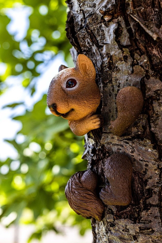 Novelty Resin Garden Tree Hugger Peeker Animal Fairy Ornament Outdoor ...