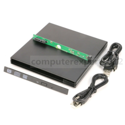 USB Super Slim External Case Enclosure For 9.5mm SATA Laptop DVD Blu ...