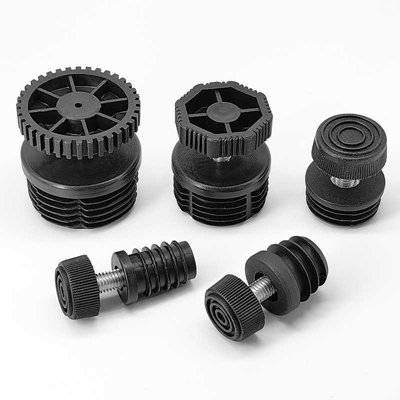 Round Tube Inserts End Caps Adjustable Table Foot Furniture Leveling ...