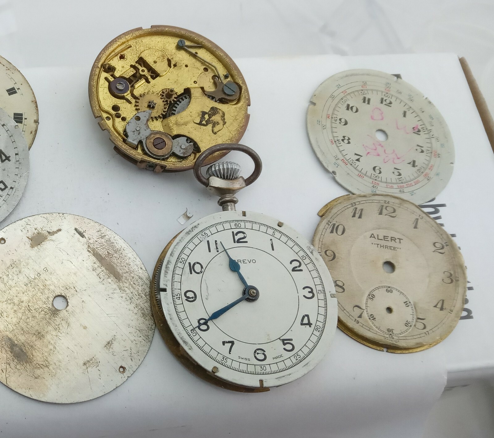 Swiss Lever & Pin-Pallet Pocket Watch Movement Ingersoll, Dials, Parts ...