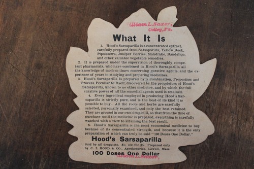 Old Trade Card, Pond Lilly/Lotus, Colley Pa. Sullivan Co., Hood's ...