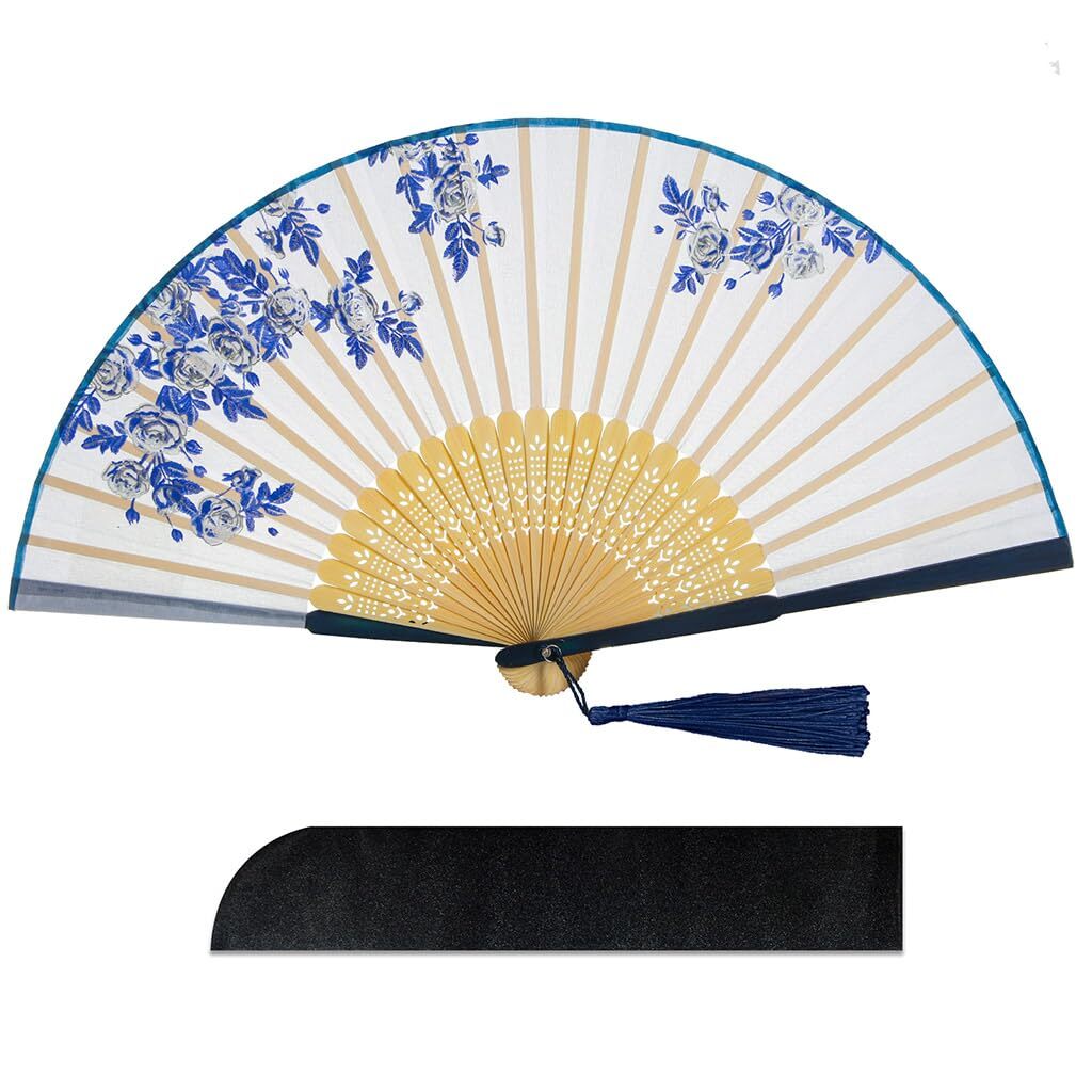 Folding Silk Bamboo Hand Fan for men/women Chinese/Ja… - Gem