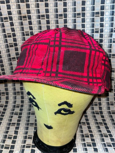 VTG 50 MENS 7 3/8 INSULATED CORDUROY BLACK RED PLAID HUNTING FLAP HAT ...