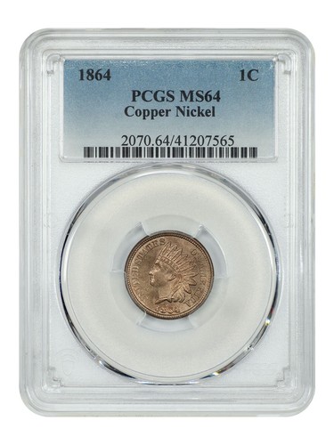 1864 1C PCGS MS64 (Copper Nickel) - Indian Cent - Final Year Copper ...