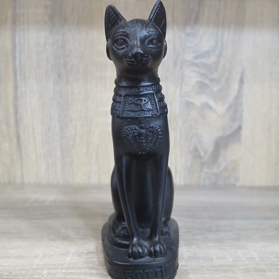 Handmade Egyptian Bastet Cat Statue Black Basalt Stone Ancient Egypt ...