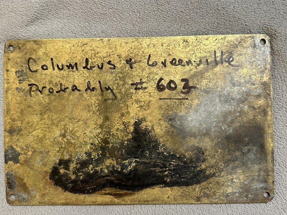 Columbus & Greenville Railroad Prime Mover Plate From Locomotive 603 | eBay