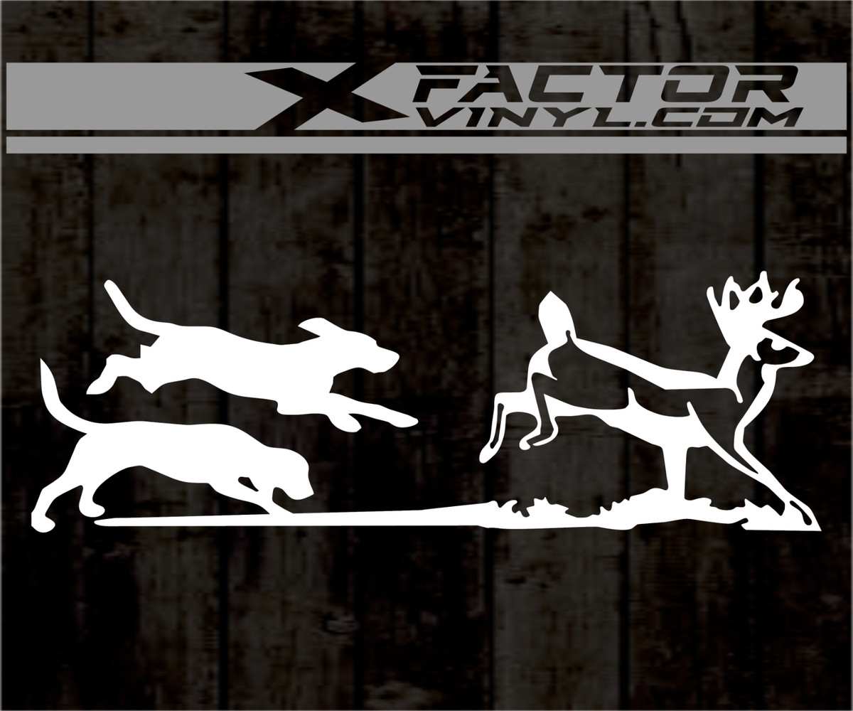 Dogs Running Deer Decal
