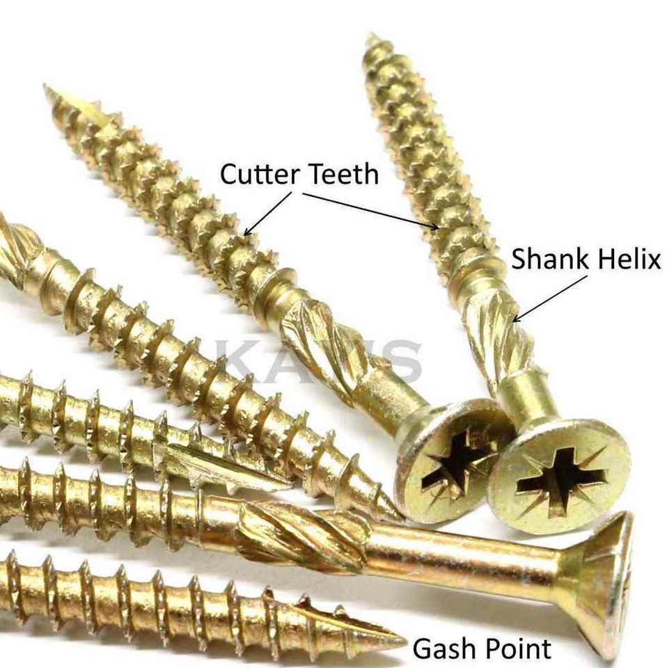 5.0mm 10g PREMIUM WOOD SCREWS,CUTTER THREAD, POZI CSK,SPECTRE TIMBERFIX ...