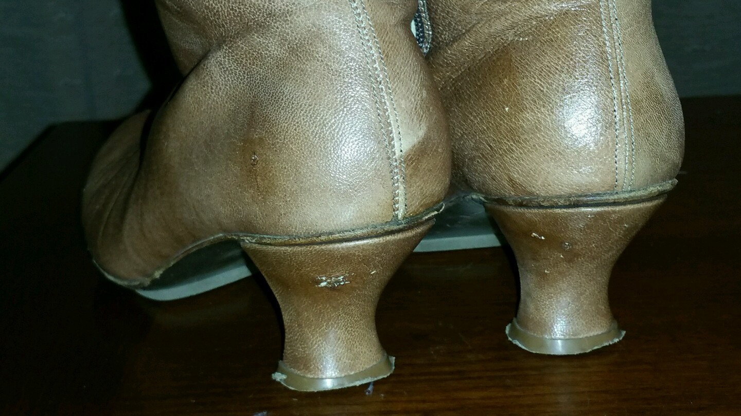 RARE VINTAGE LISA NADING STEAMPUNK LEATHER GRANNY BOOTS 36.5 BROWN 6 M ...