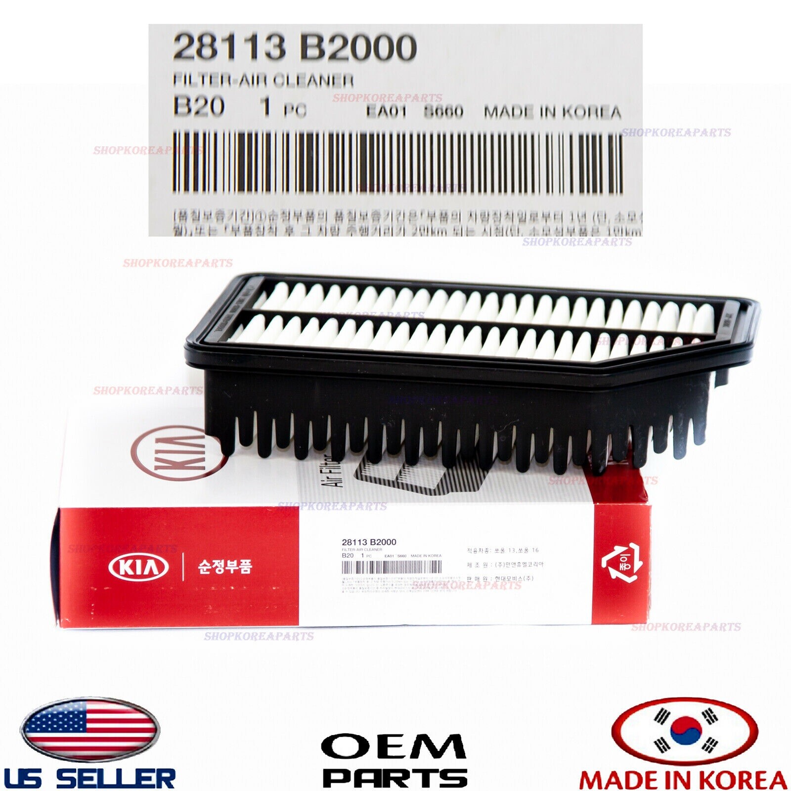 Genuine Engine Air Filter & Cabin Air Filter 2pcs set ⭐ OEM ⭐ KIA SOUL ...