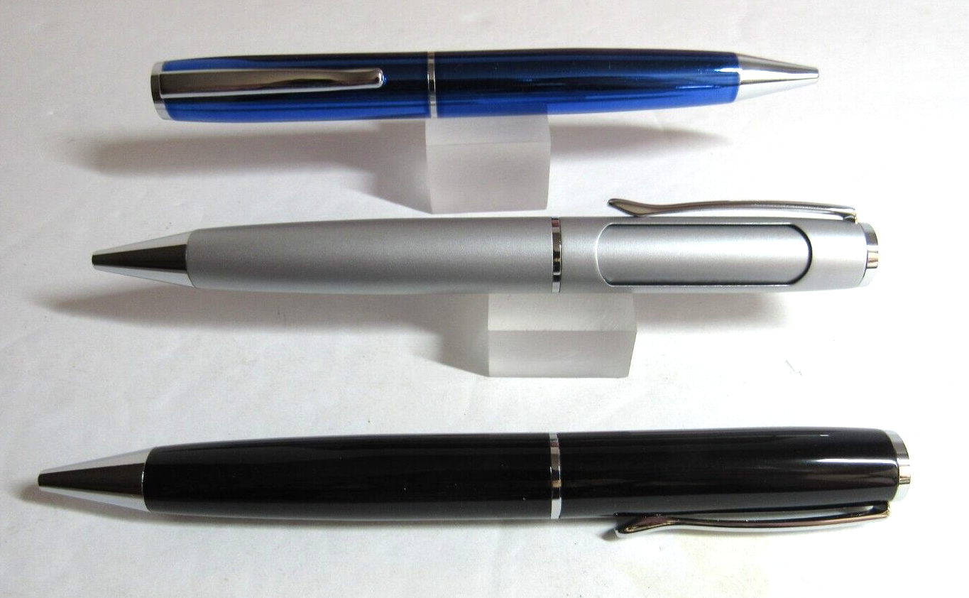 TERZETTI "The Writer" SET of 3 Metal Large Ballpoint Pens-Special Deal ...