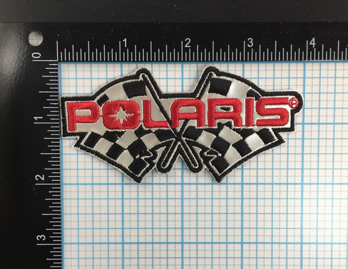 VINTAGE POLARIS MOTORSPORTS CHECKERED FLAG REFLECTIVE 4" IRON ON PATCH ...