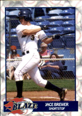 2002 Bakersfield Blaze Pepsi #4 Jace Brewer Norman Oklahoma OK Baseball ...