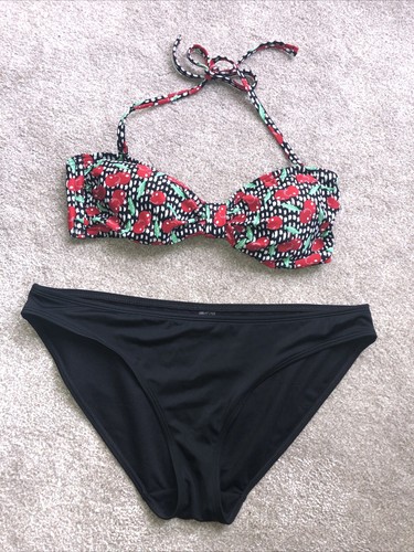 NEW: LADIES HALTER BIKINI SZE 10 TOP SZE 12 BOTTOMS FROM GEORGE BLACK ...