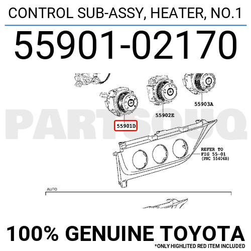 5590102170 Genuine Toyota CONTROL SUB-ASSY, HEATER, NO.1 55901-02170 | eBay