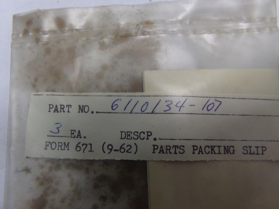 LOT OF (3) NO PUSH DECAL AVIATION PART # 6110134-107 - NEW (old stock ...