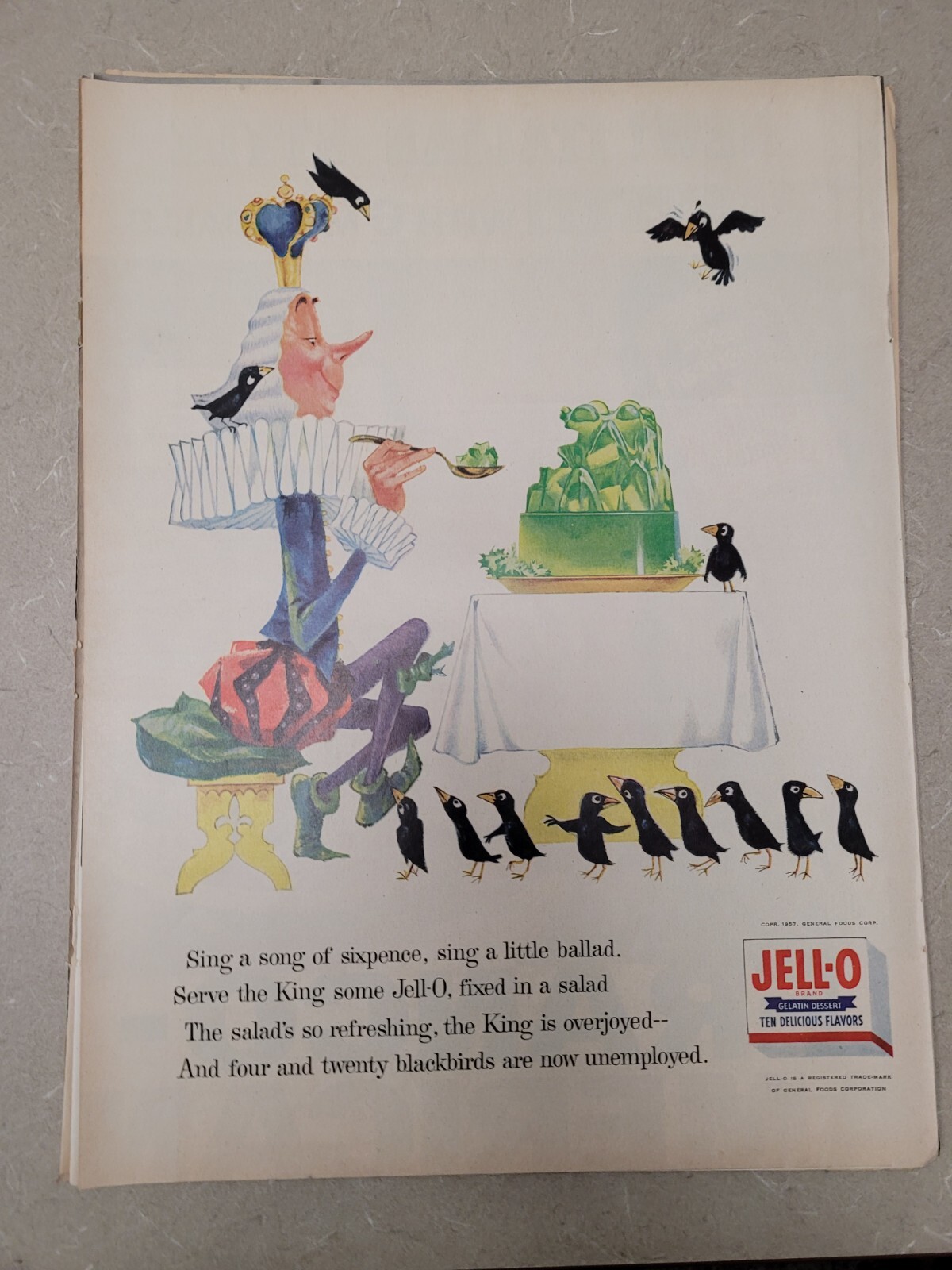 1957 VTG Original Magazine Ad Jello Jell-O | Grelly USA