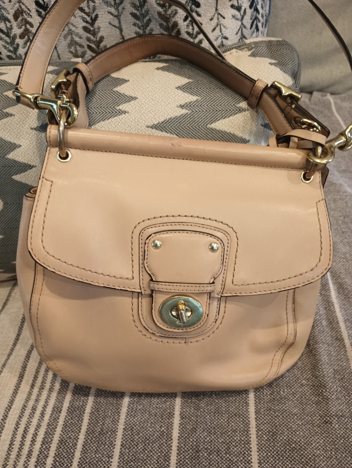 Coach Willis Legacy British Tan Leather Satchel Crossbody Handbag 1220 ...
