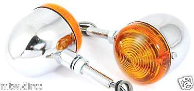 MOTORCYCLE INDICATORS CUSTOM CHROME ONE PAIR | eBay UK