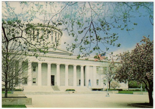 Color Postcard: Ohio Statehouse west entrance, downtown Columbus, Ohio ...