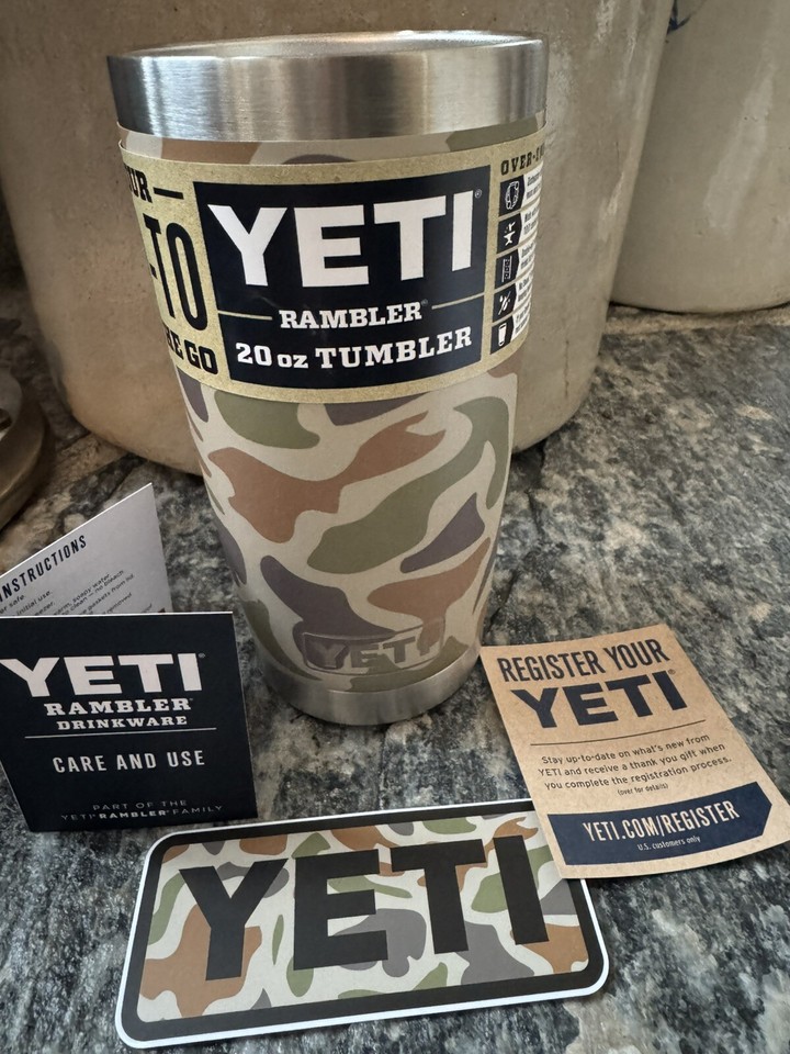 YETI CAMO 20 oz **Limited Edition**!! With CAMO STICKER ! | eBay